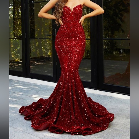 Dresses | Red Sparkly Dress | Poshmark